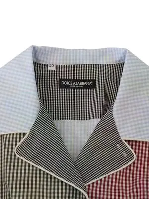 Dolce & Gabbana Patchwork Gingham Shirt - Blue