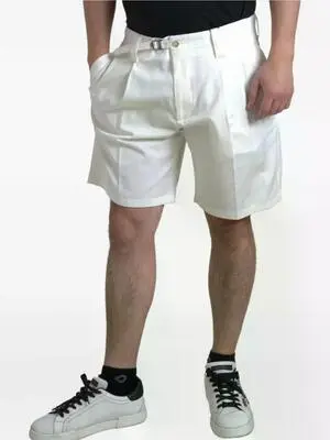Dolce & Gabbana Pleated Buckled Shorts - White