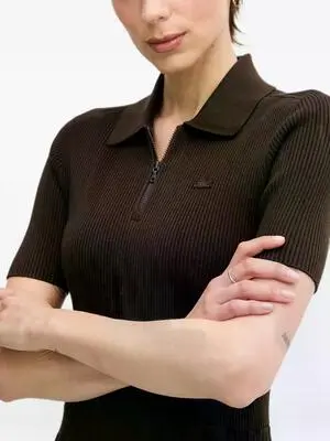 Lacoste Pleated Ribbed Mini Dress