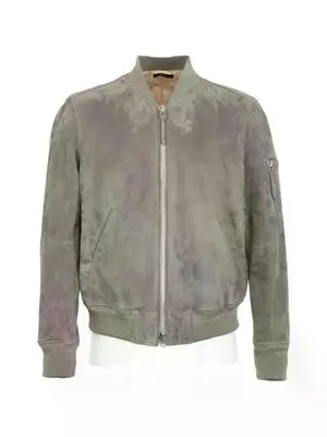 TOM FORD Suede Bomber Jacket - Grey