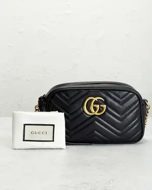FWRD RENEW Gucci Gg Marmont Shoulder Bag - Black