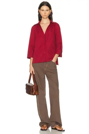TWP Deep V Relaxed Top - Karanda Red