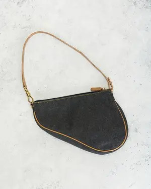 FWRD RENEW Dior Denim Pochette Saddle Bag