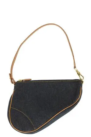 FWRD RENEW Dior Denim Pochette Saddle Bag - Blue