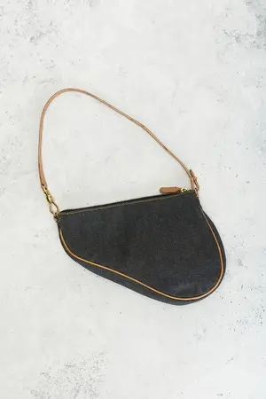 FWRD RENEW Dior Denim Pochette Saddle Bag
