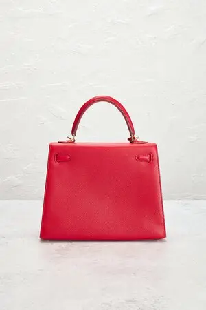 Hermès Veau Epsom Kelly 25 Handbag In Red