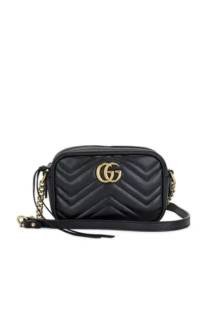 FWRD RENEW Gucci Mini Gg Marmont Shoulder Bag - Black