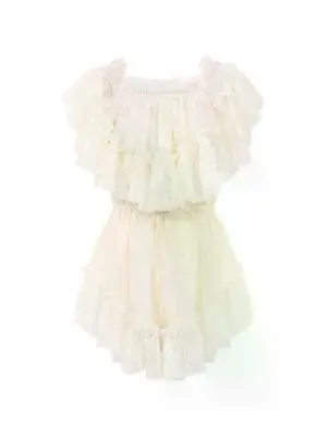 Chloé Ruffled Playsuit - Neutrals