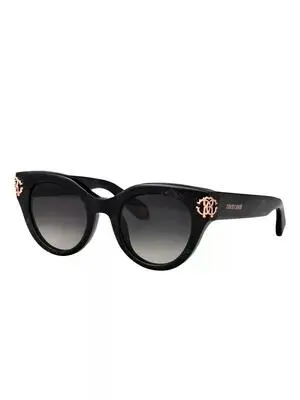 Roberto Cavalli Logo-plaque Cat-eye Sunglasses - Black