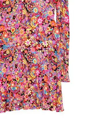 Versace Floral-print Long-sleeve Dress