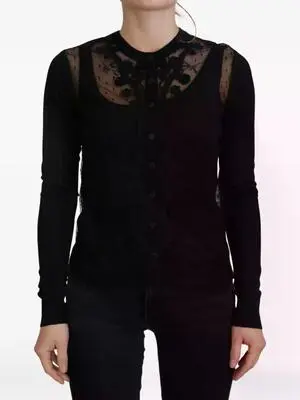 Dolce & Gabbana Lace-panelled Floral-applique Cardigan