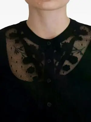 Dolce & Gabbana Lace-panelled Floral-applique Cardigan