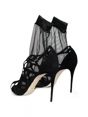 Dolce & Gabbana Mesh-panel Cage-style Heeled Sandals
