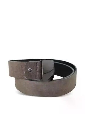Costume National Suede-leather Logo-buckle Belt - Brown
