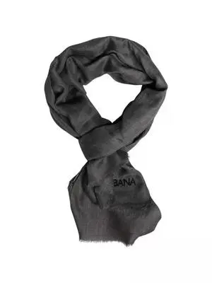 Dolce & Gabbana Logo-print Frayed-edge Scarf - Grey