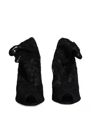 Dolce & Gabbana Lace Peep-toe Ankle Boots