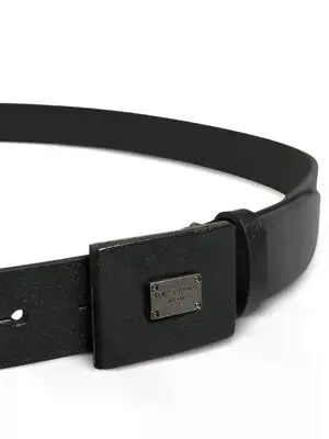 Dolce & Gabbana Logo-plaque Leather Belt
