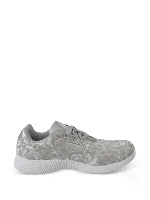 PLEIN SPORT Floral-embroidered Sneakers - Silver