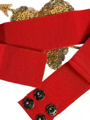 Dolce & Gabbana Heart-embellished Silk-ribbon Belt