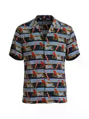 Dolce & Gabbana Beach-chair Print Striped Shirt