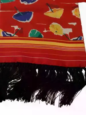 Dolce & Gabbana Umbrella-print Fringe-trim Scarf