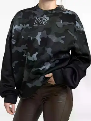 Dolce & Gabbana Camouflage-print Logo-print Sweater - Black