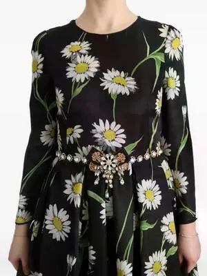 Dolce & Gabbana Daisy-print Silk Dress