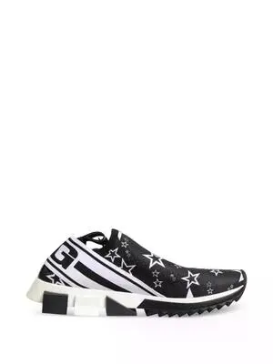 Dolce & Gabbana Sorrento Star-print Sneakers - Black