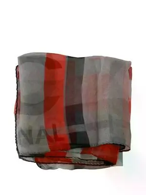 Costume National Logo-print Silk Scarf - Grey
