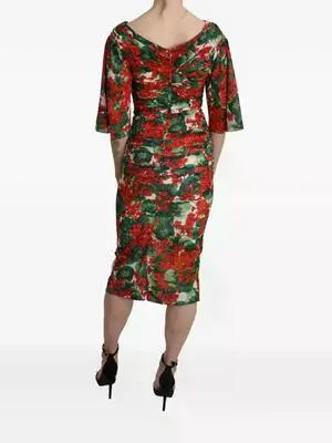 Dolce & Gabbana Floral-print Ruched Dress