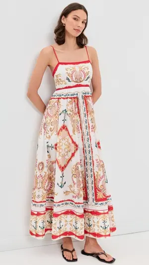 Farm Rio Nautical Printed Maxi Dress