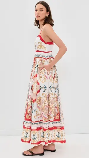 Farm Rio Nautical Printed Maxi Dress