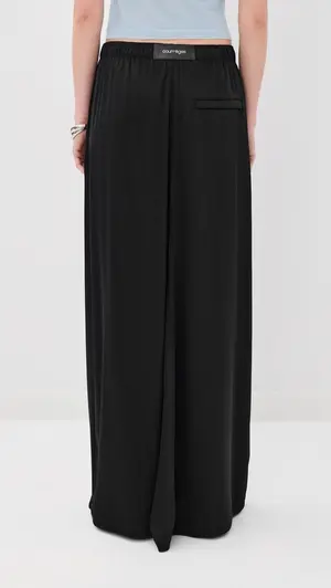 COURREGES Satin Wide Train Pants
