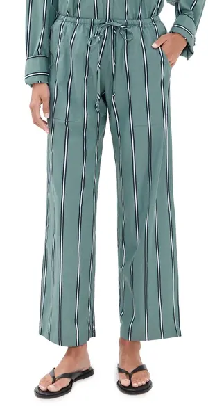 Donni. The Pop Stripe Drawstring Pants - Sage