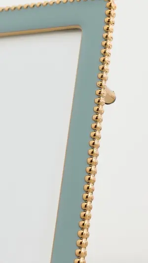 TIZO DESIGN Gold Plate Beaded Enamel Frame - Blue