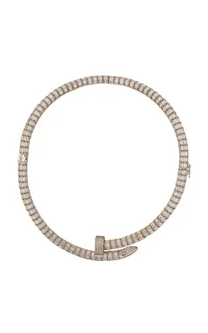 MERCI C'EST VINTAGE Crystal-accented Collar Necklace - Silver