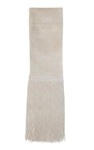 MERCI C'EST VINTAGE Exclusive Woven Silk Scarf - White