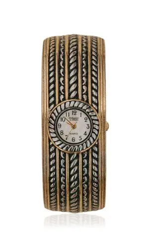 MERCI C'EST VINTAGE Engraved Bangle Watch - Silver