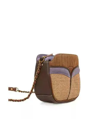 SESSUN Woven-panel Leather Shoulder Bag