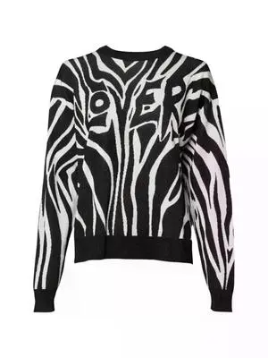 Dolce & Gabbana Zebra-print Intarsia-knit Sweater - Black