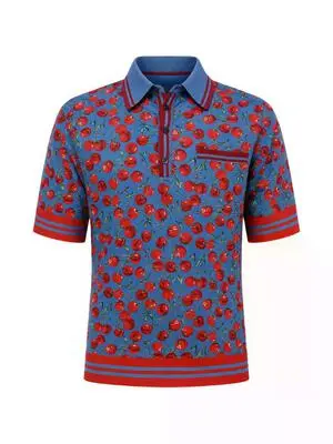Dolce & Gabbana Cherry-print Cotton Polo Shirt