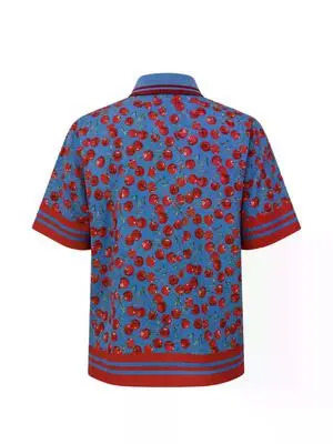 Dolce & Gabbana Cherry-print Cotton Polo Shirt