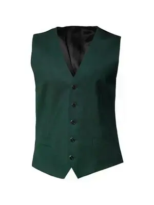 Dolce & Gabbana Button-up Pointed-hem Waistcoat - Green