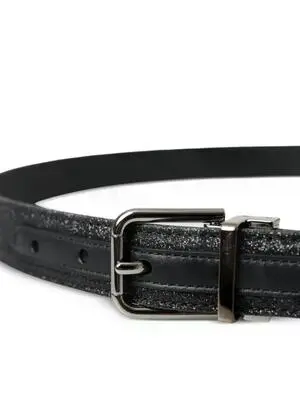 Dolce & Gabbana Glitter-embossed Leather Belt