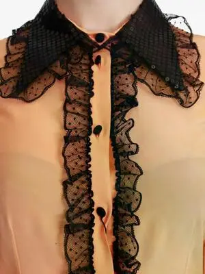 Dolce & Gabbana Ruffled Sequin-embellished Blouse