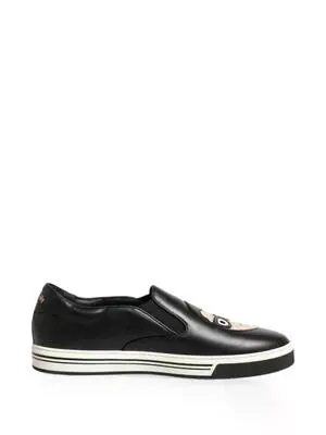 Dolce & Gabbana Leather Slip-on Sneakers - Black