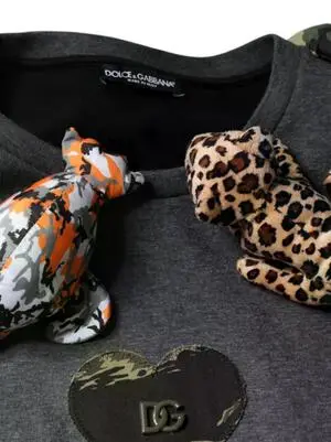 Dolce & Gabbana Animal-appliqué Camouflage-trim T-shirt