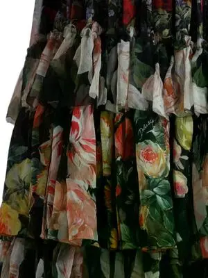 Dolce & Gabbana Floral-print Crystal Embellished Tiered Maxi Dress