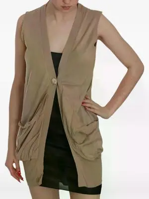 PINK MEMORIES Sleeveless Button-fastening Cardigan