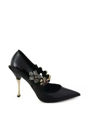 Dolce & Gabbana Crystal-embellished Patent Leather Pumps - Black
